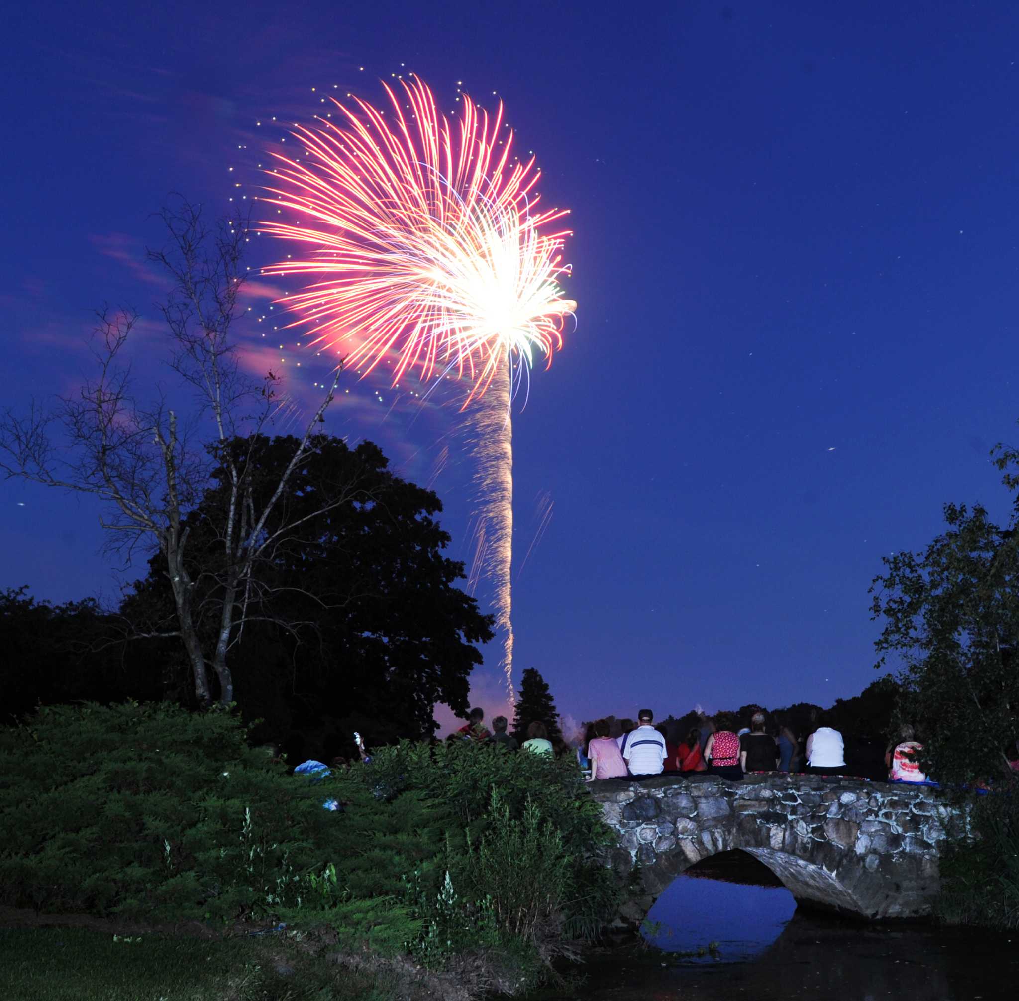 Fireworks light up the sky in Greenwich