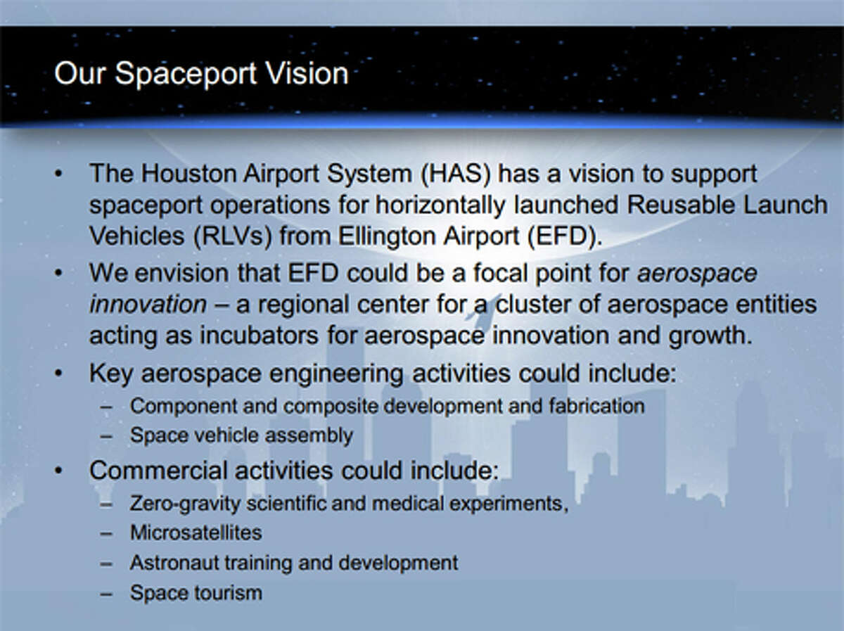 Houston Airport System plan calls for building spaceport at Ellington Field