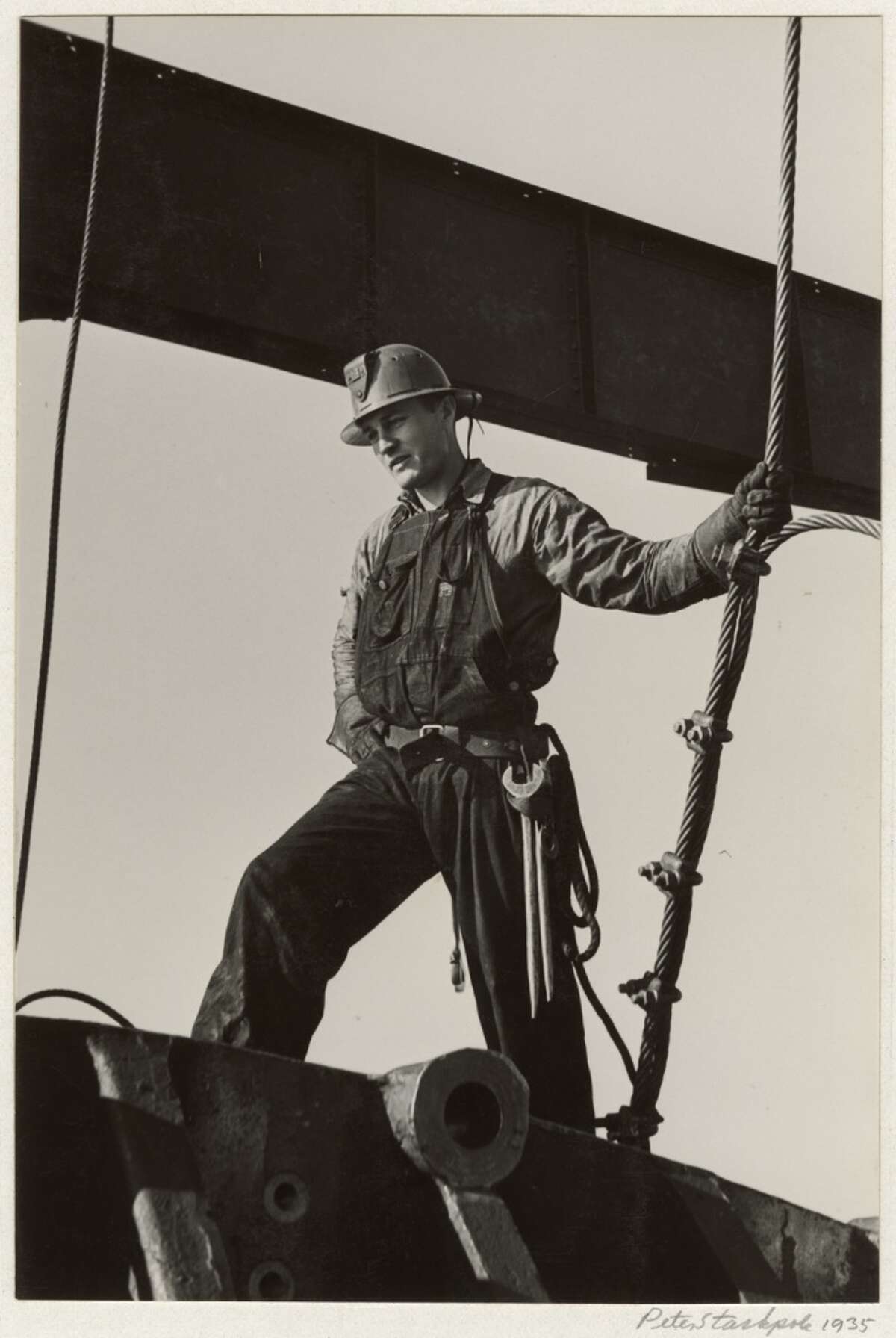 A bird's-eye view of the building the Bay Bridge
