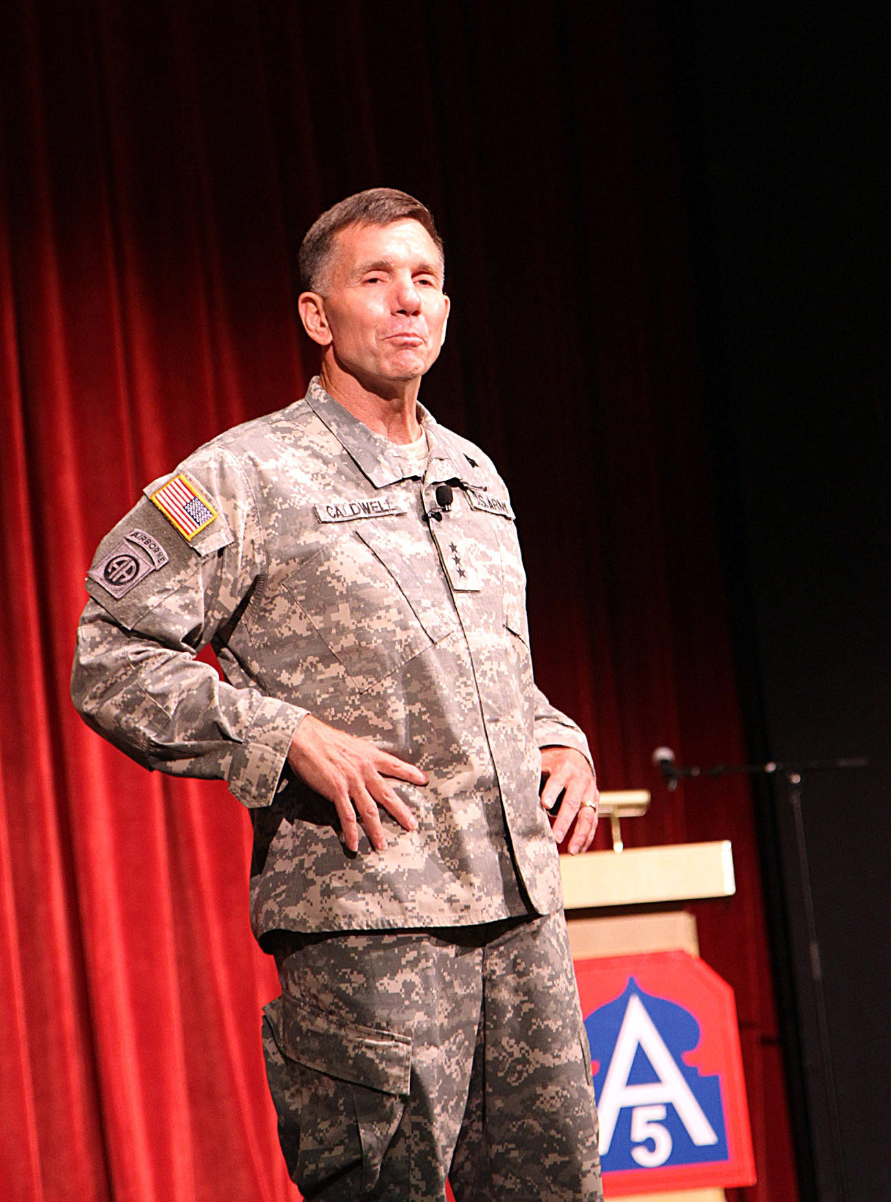 Caldwell conducts last town hall meeting of his command