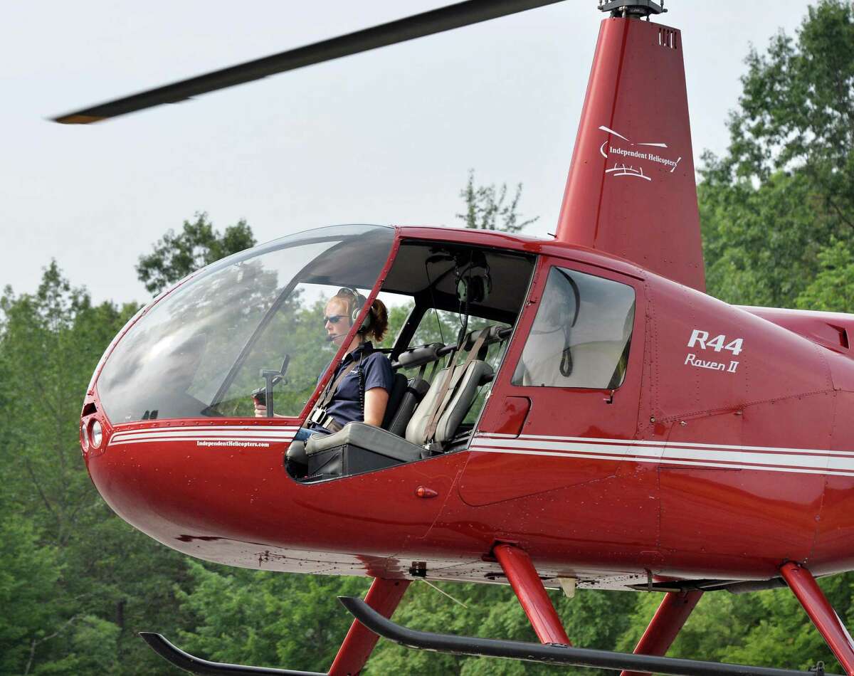 High rollers get new look at track from helicopter