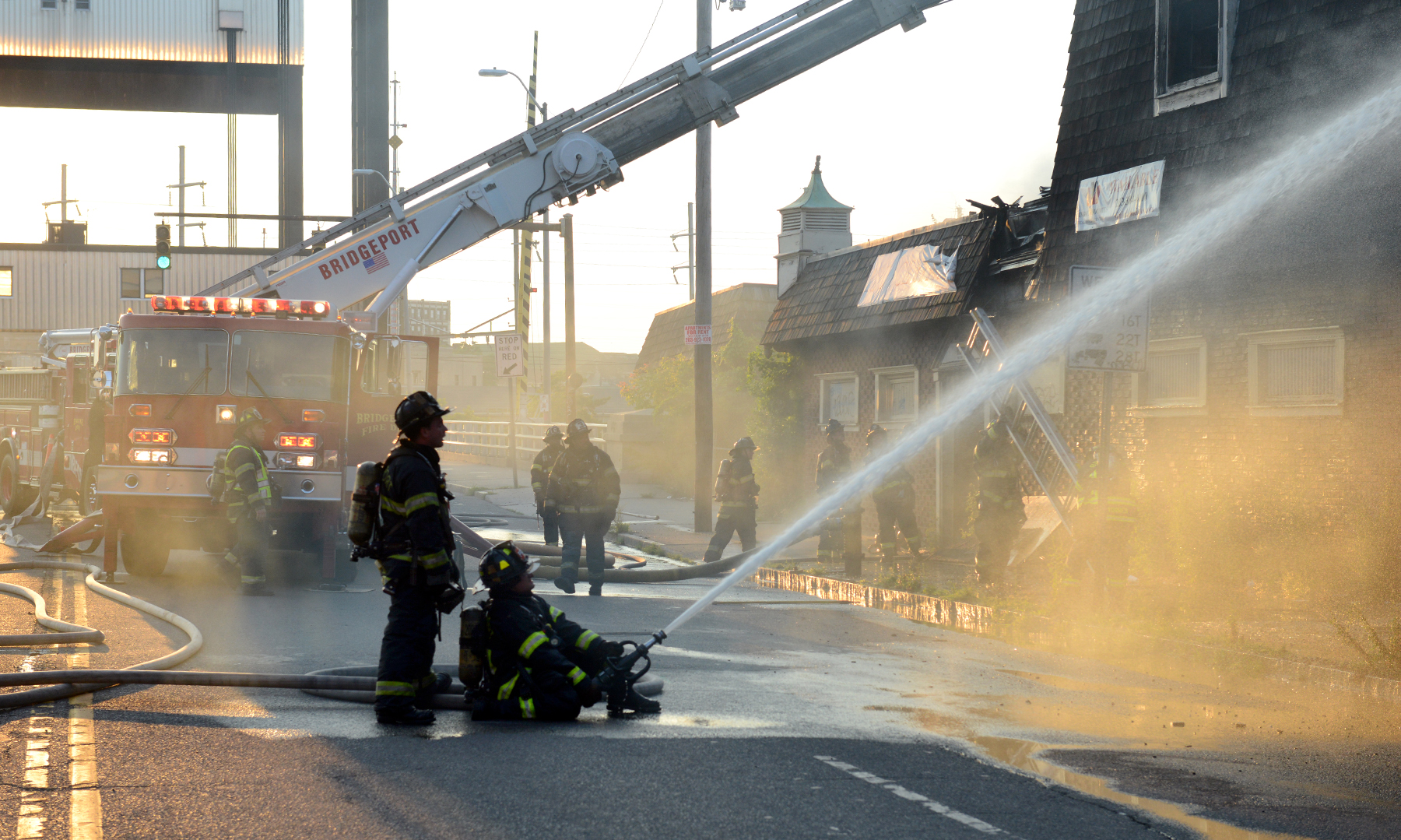 Factory fire keeps crews busy in Bridgeport
