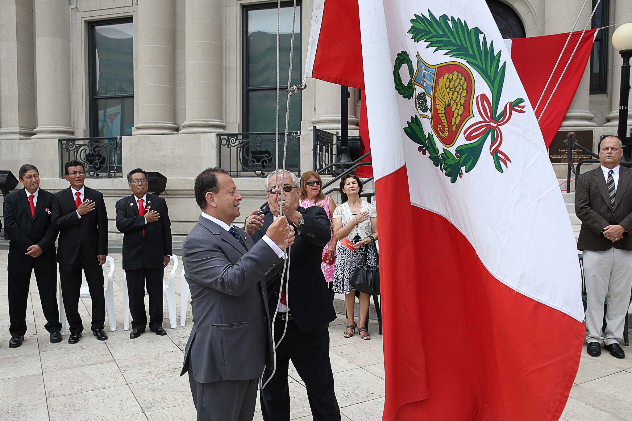 Residents celebrate Peru's independence