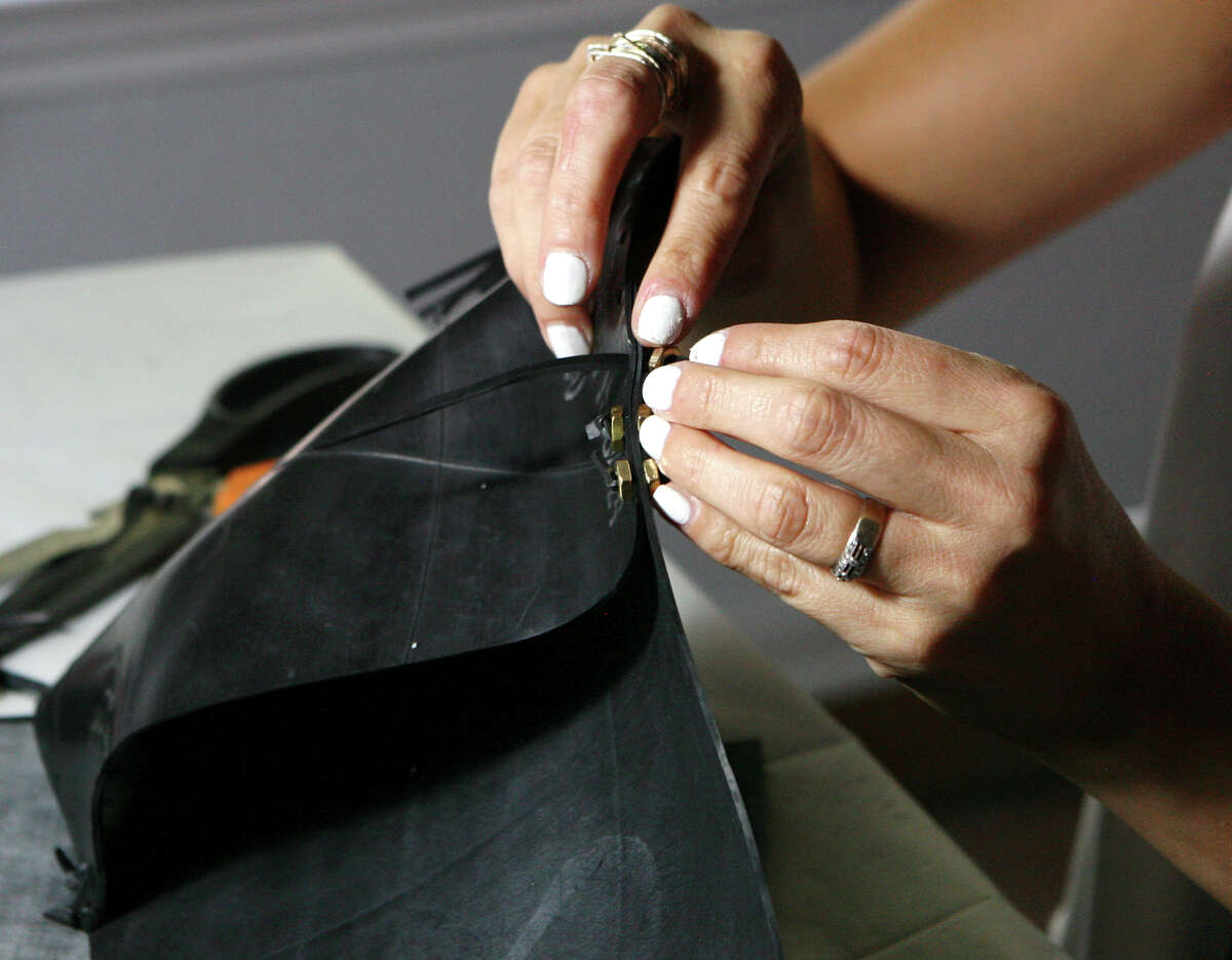 Local designer creates inner tube handbags