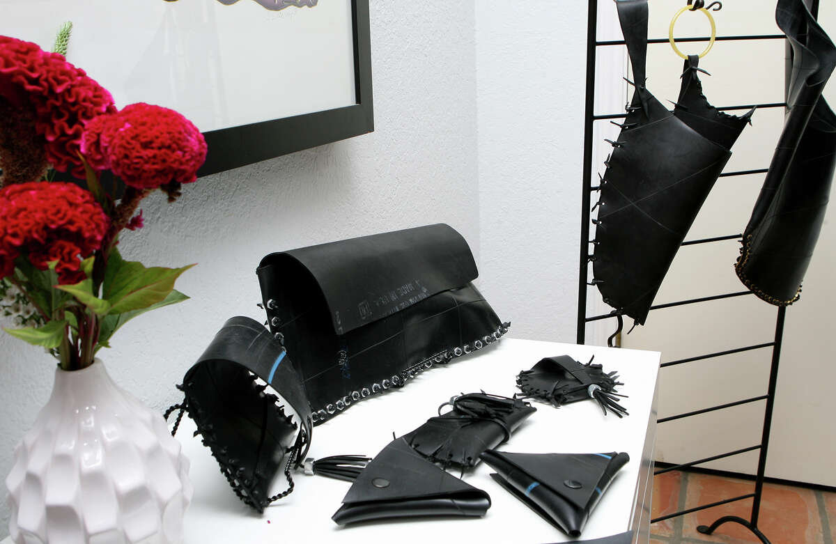Local designer creates inner tube handbags