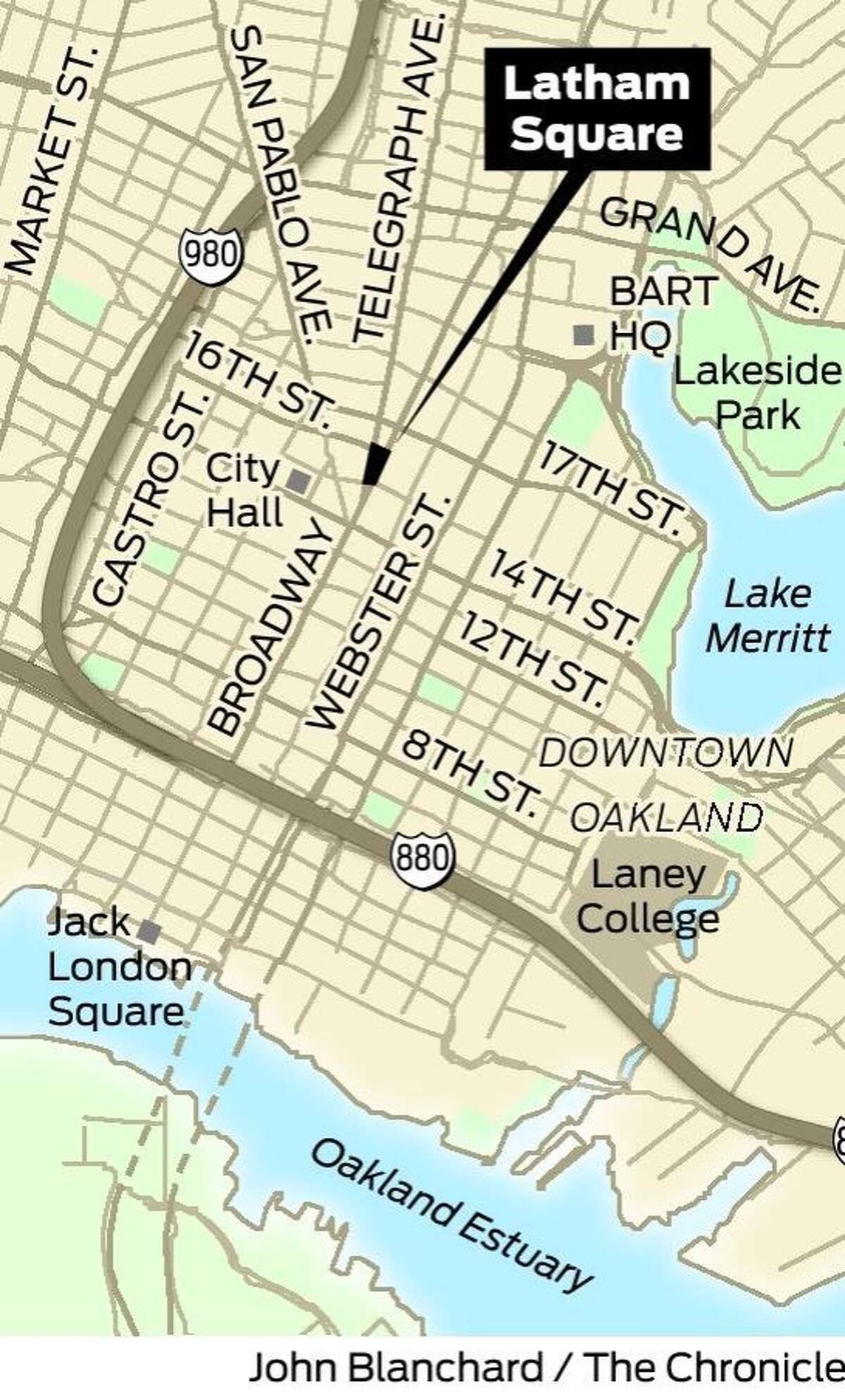 Oakland's Latham Square becomes pedestrian plaza