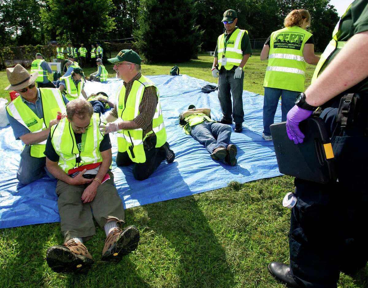 Volunteers act out emergency response in drill at Stamford school