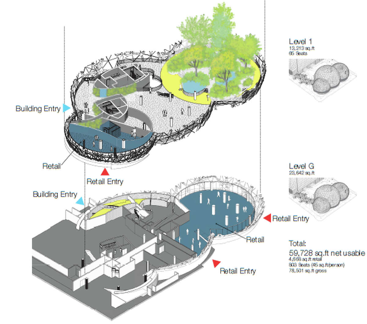 Amazon updates look of proposed spheres