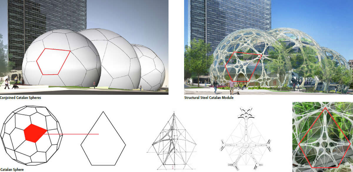 Amazon updates look of proposed spheres