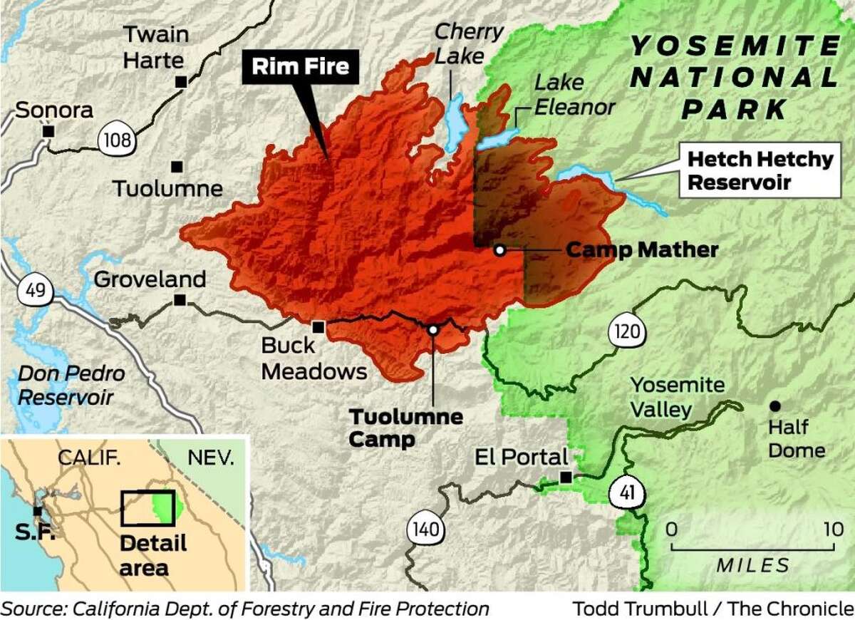 Yosemite fire: Crews defend Gold Country