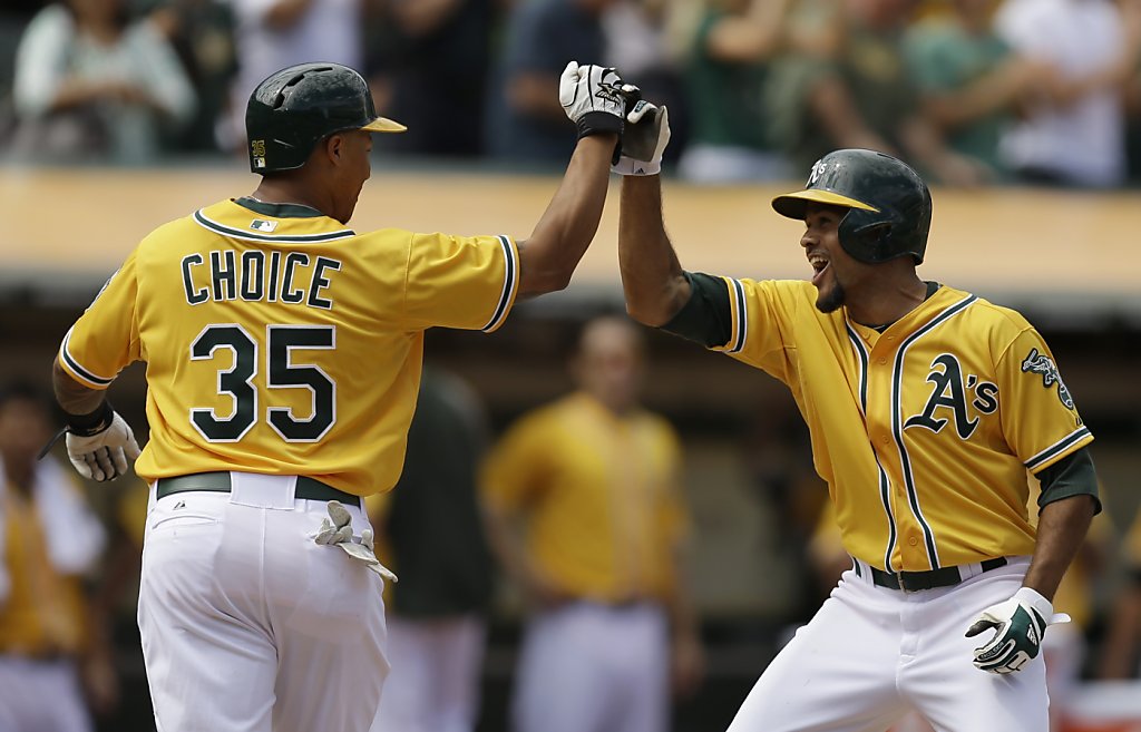 A's move into first-place tie in West