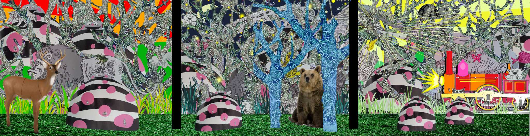 Paper Bear Multimedia Animal Art Mixed Media & Collage etna.com.pe
