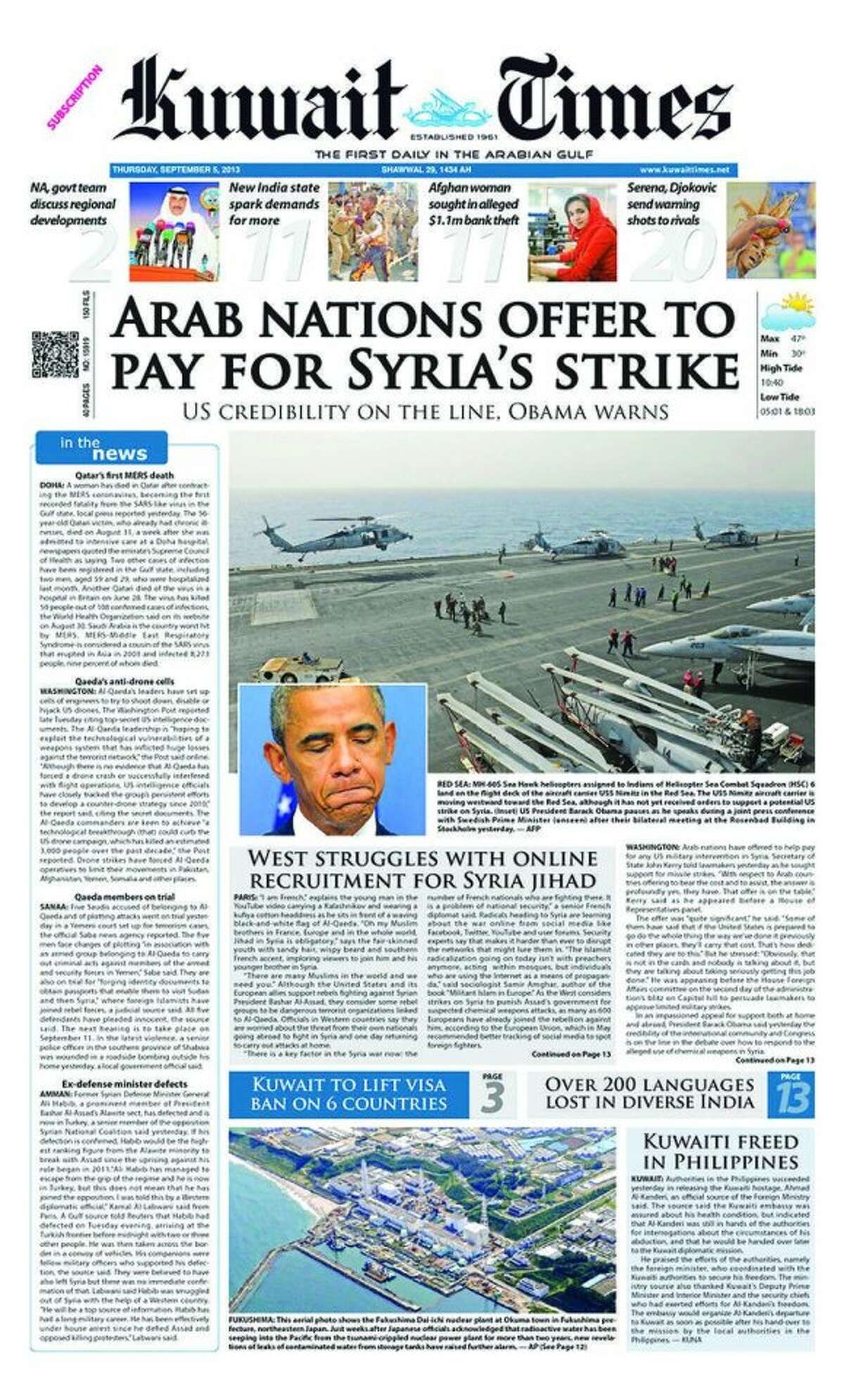 Front Pages from Around the Globe