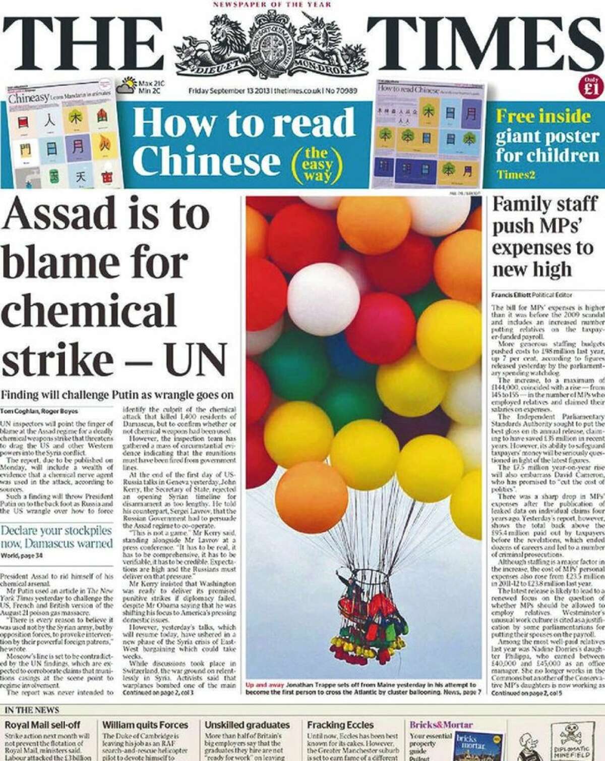Front Pages from Around the Globe