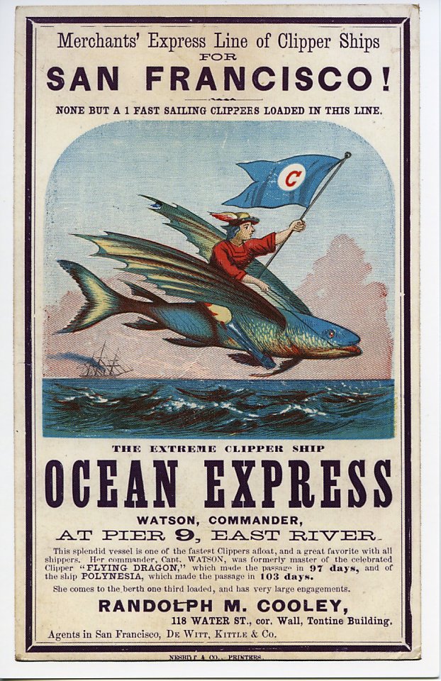 Clipper advertising card exhibit at Bancroft Library