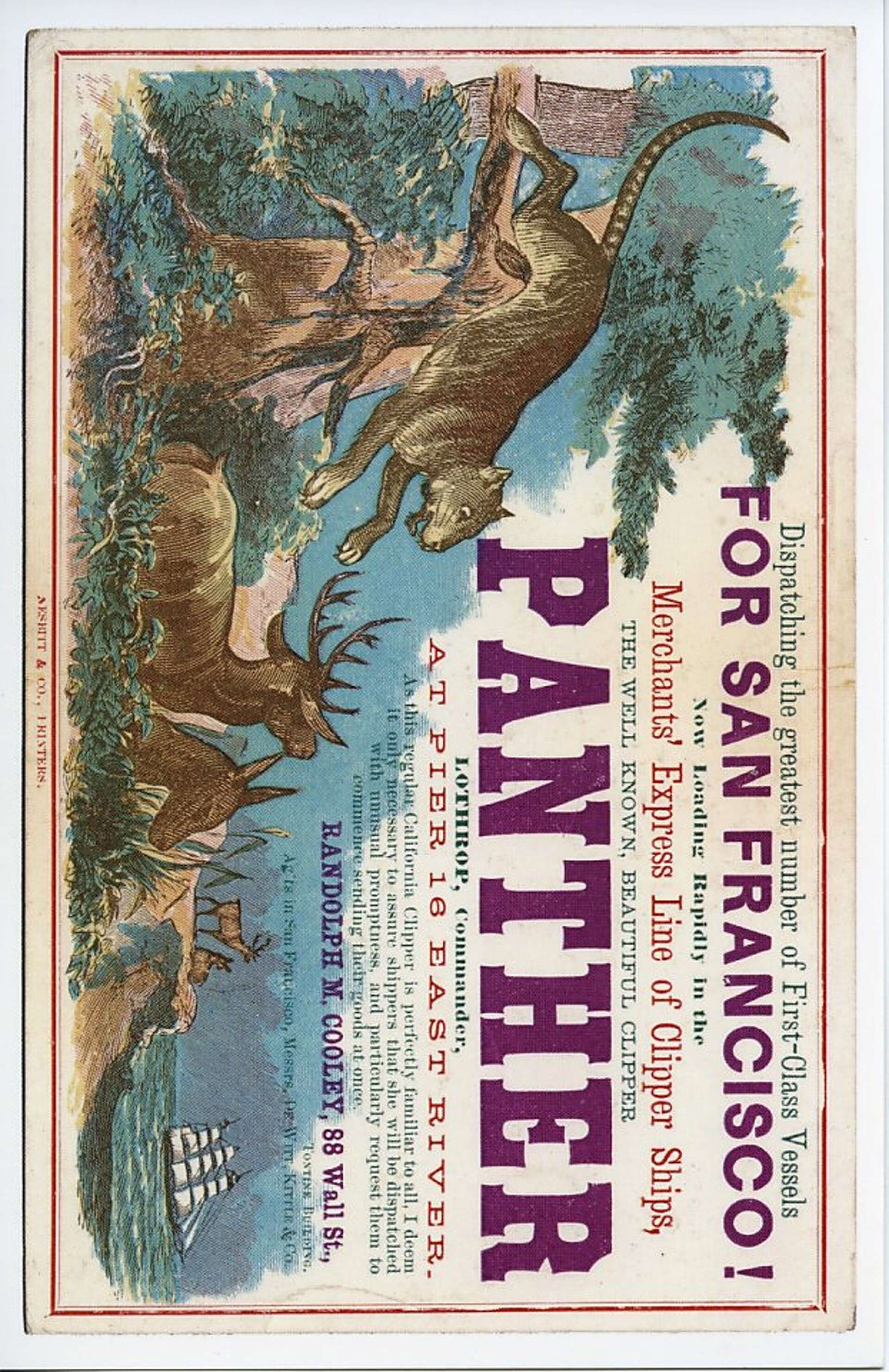 Clipper advertising card exhibit at Bancroft Library