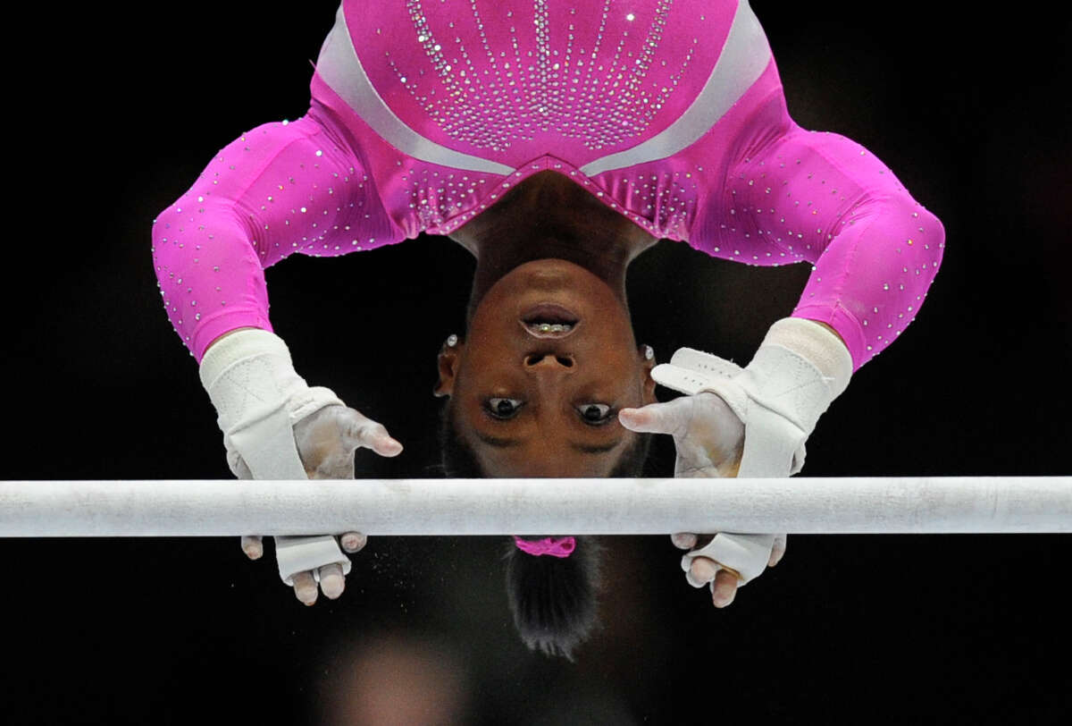 Simone Biles of Spring wins all-around title at world championships