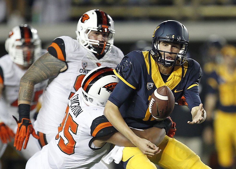 Cal routed 49-17 by Oregon State, Mannion
