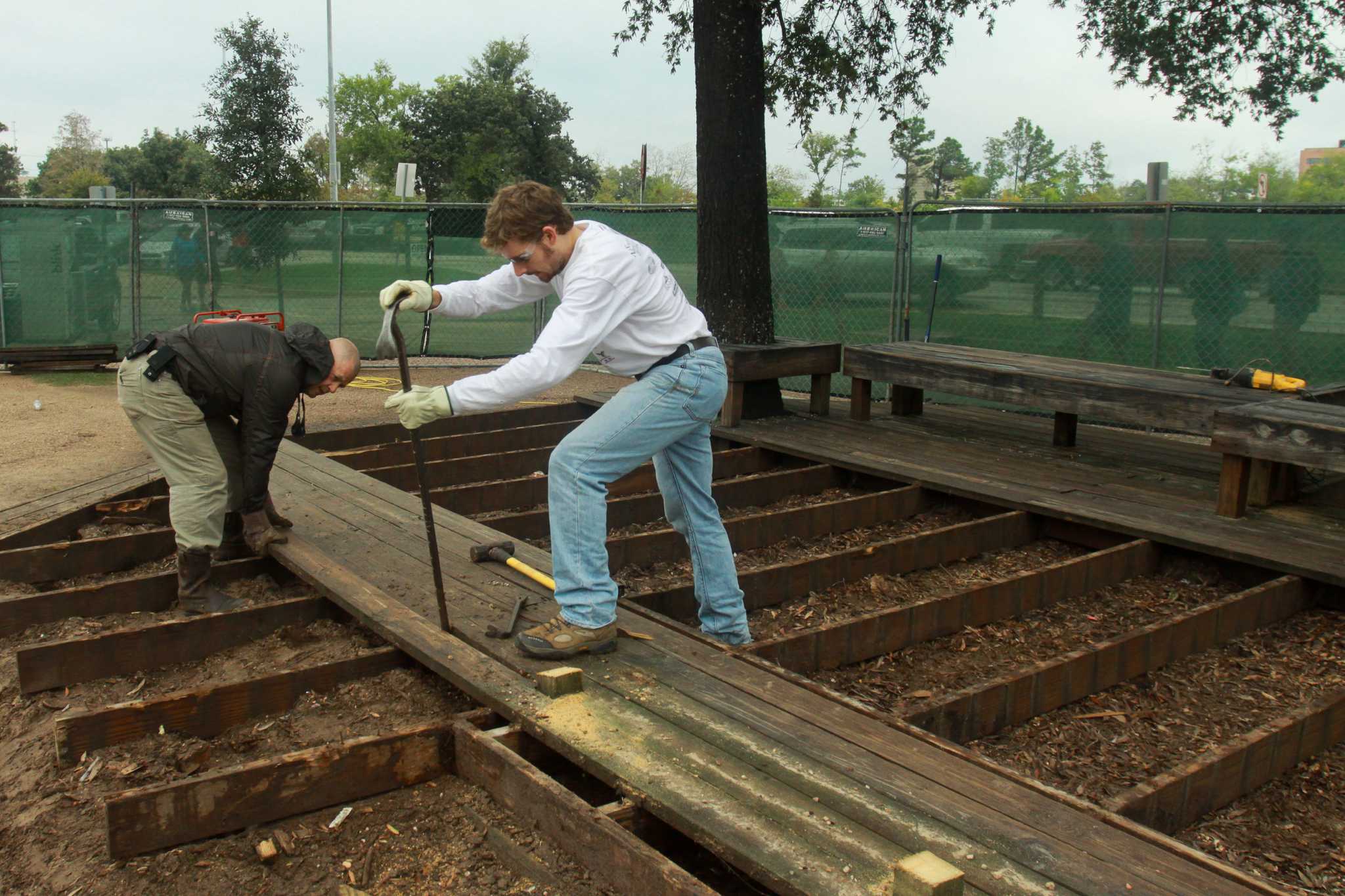 Building begins on Memorial stretching deck