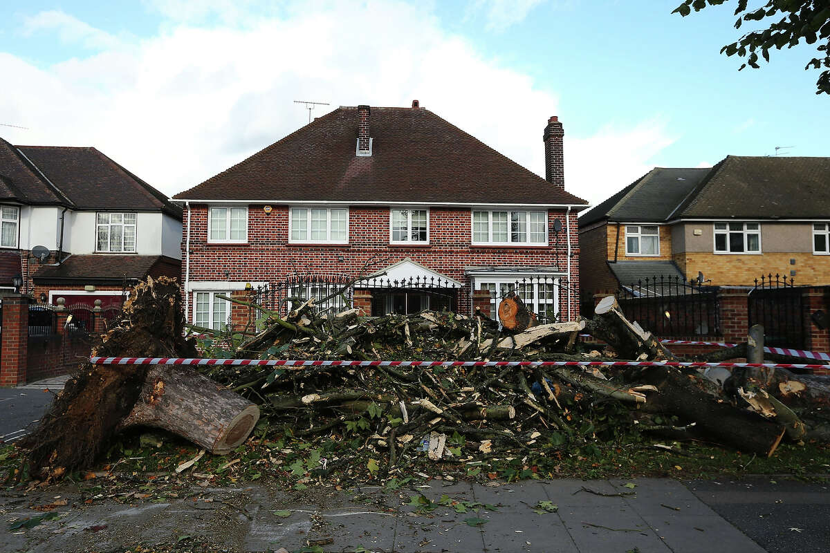 Hurricane force winds batter England