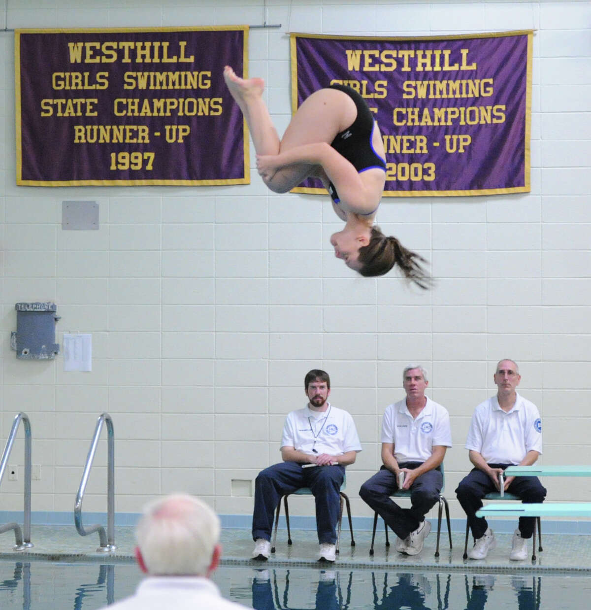 Westhill's Rachel Burston repeats as FCIAC diving champ