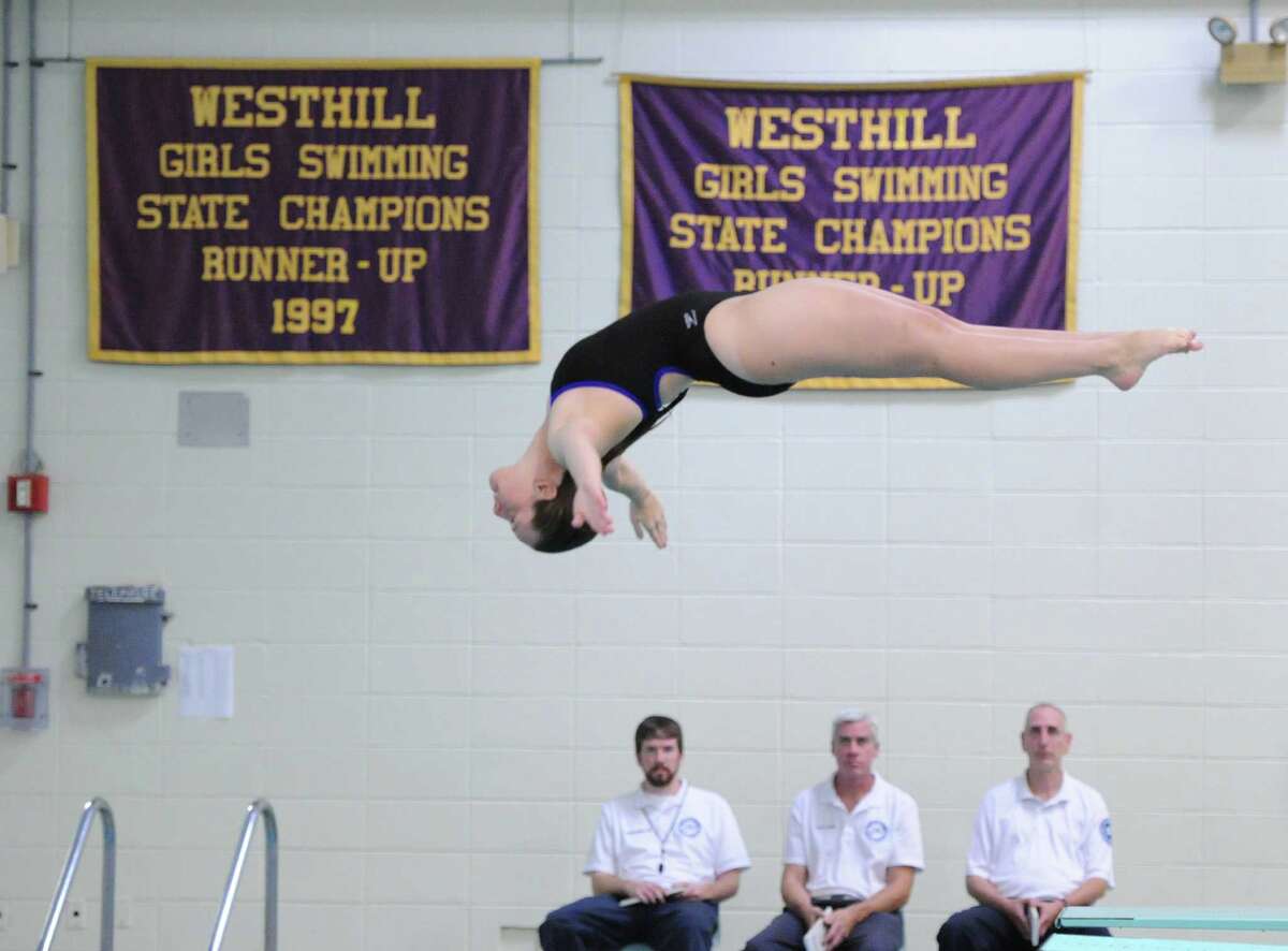 Westhill's Rachel Burston repeats as FCIAC diving champ