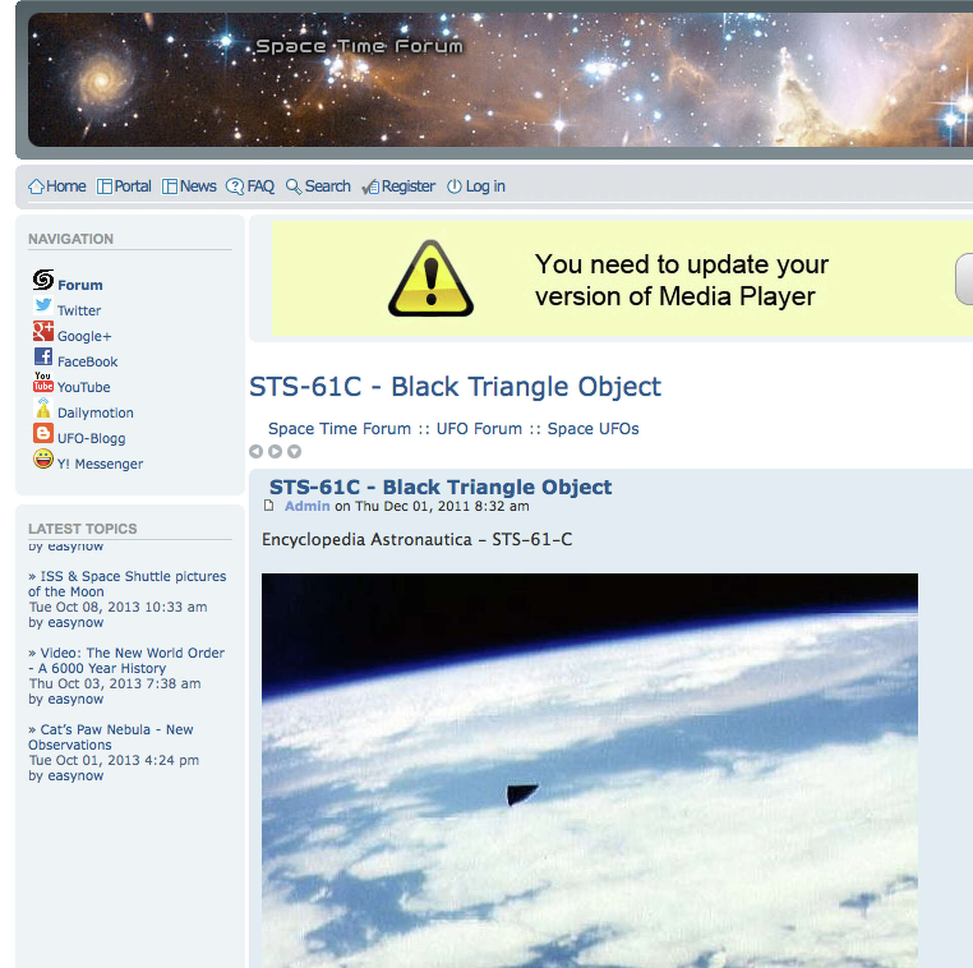 (Updated with odd NASA response) Solved: Strange triangular object in ...