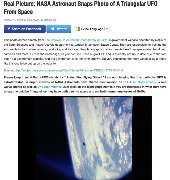 The strange triangle in space in NASA photo