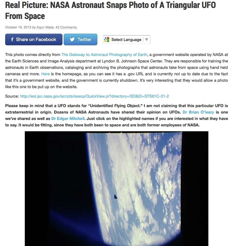 The strange triangle in space in NASA photo