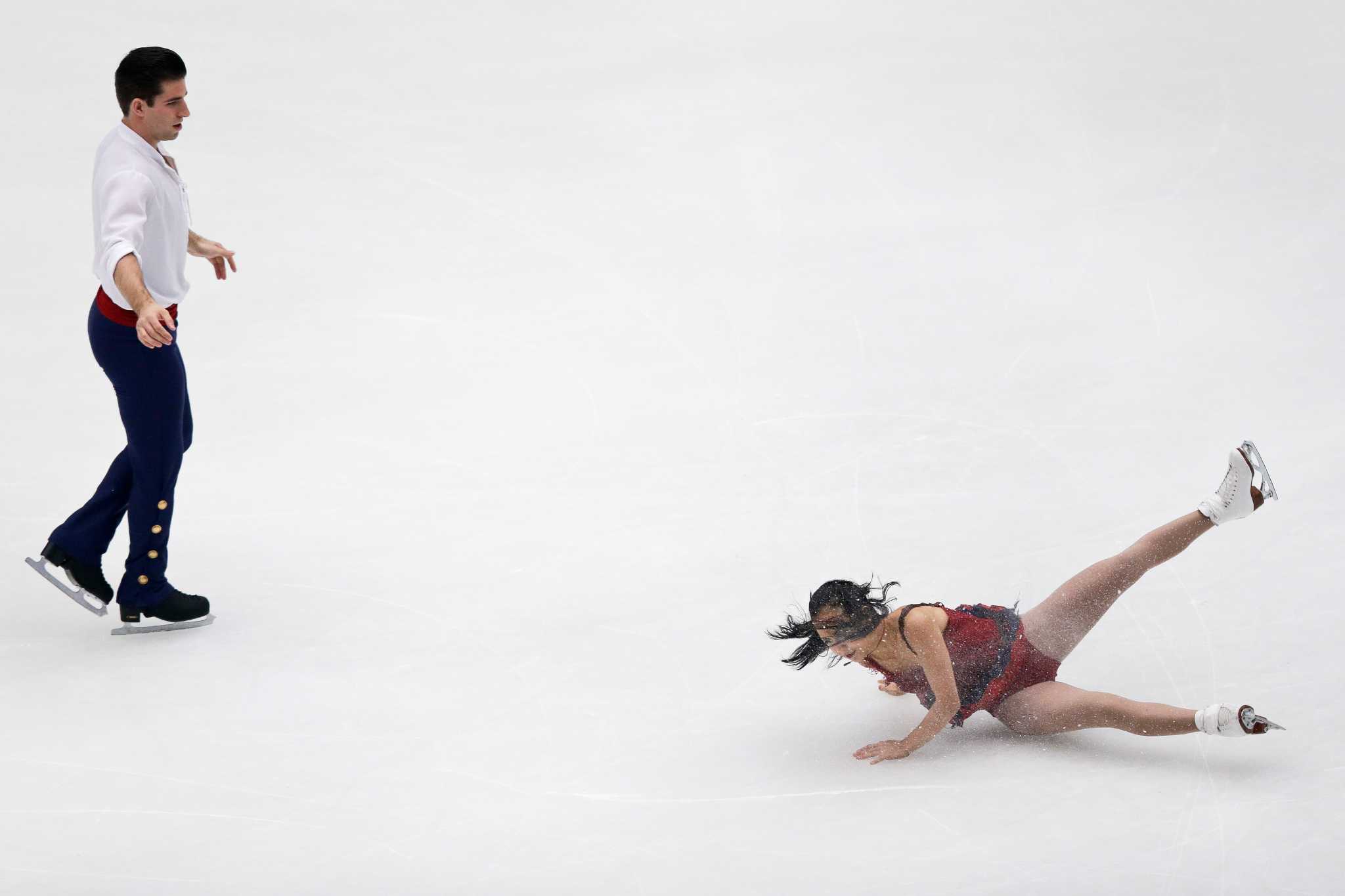 Chills and spills: Ice skating wrecks in China Cup