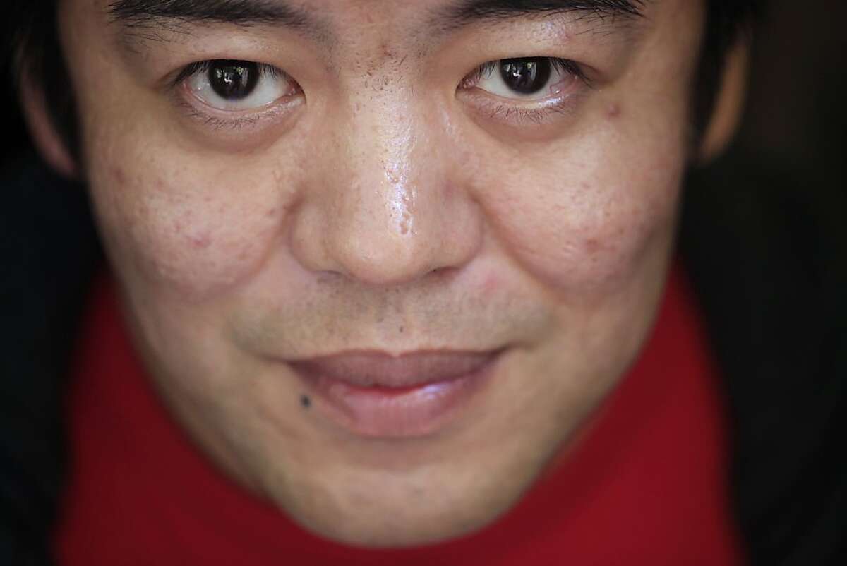 Makeup artist creates scenes on the cosmetics floor