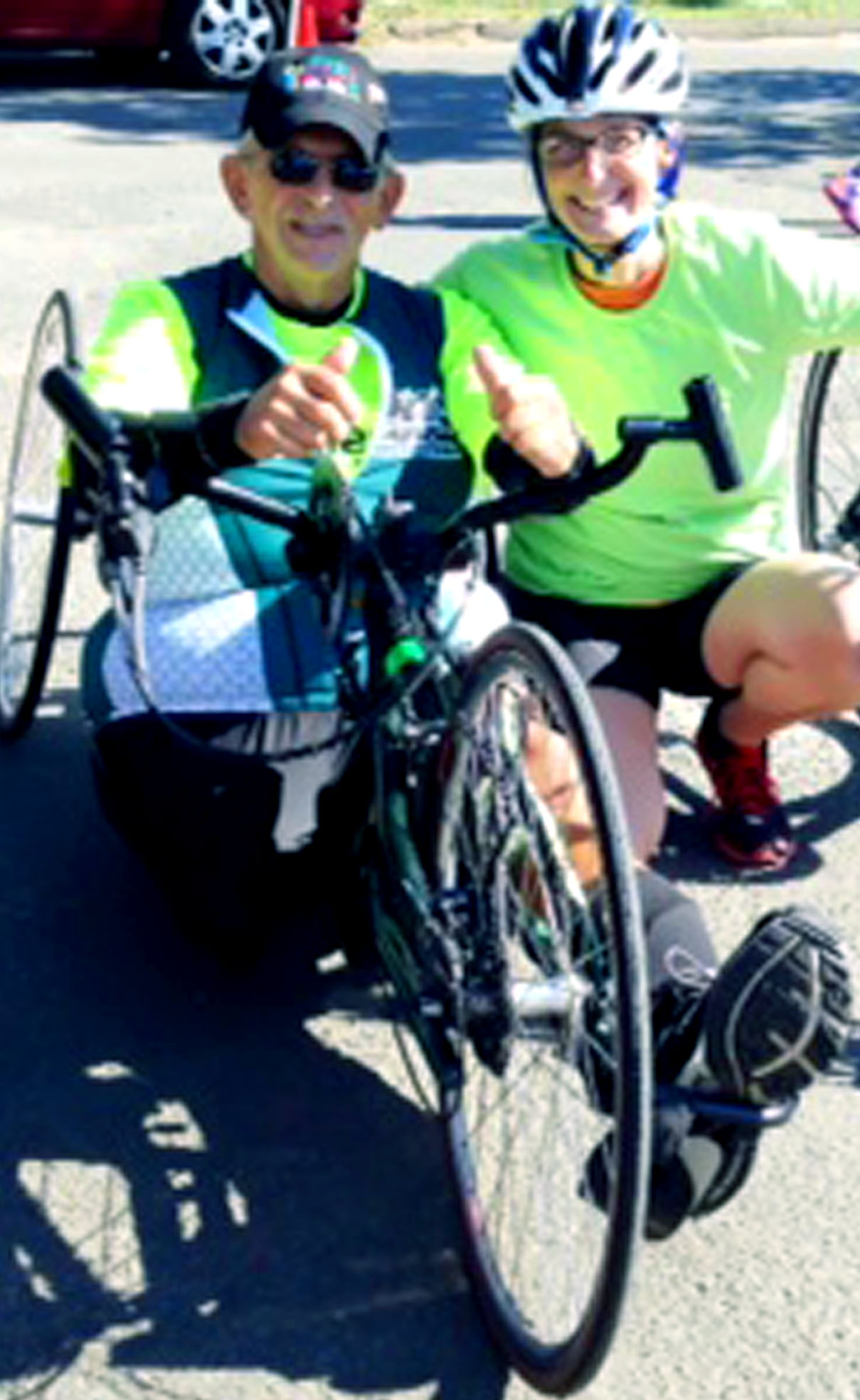 Tony's a dedicated marathoner, via the handcycle