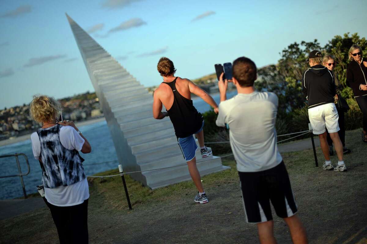 Super cool art on an Australian beach