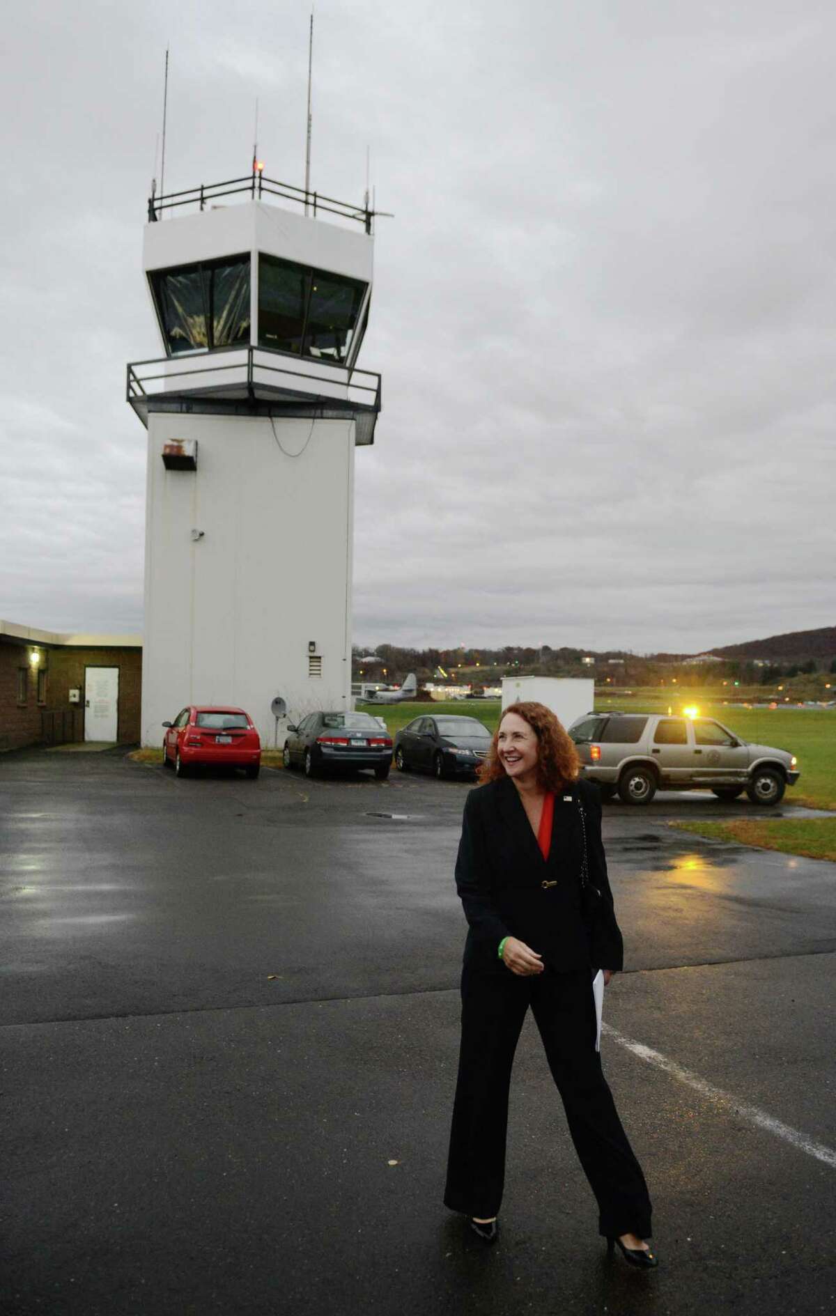 Esty on fact finding mission at Danbury Airport