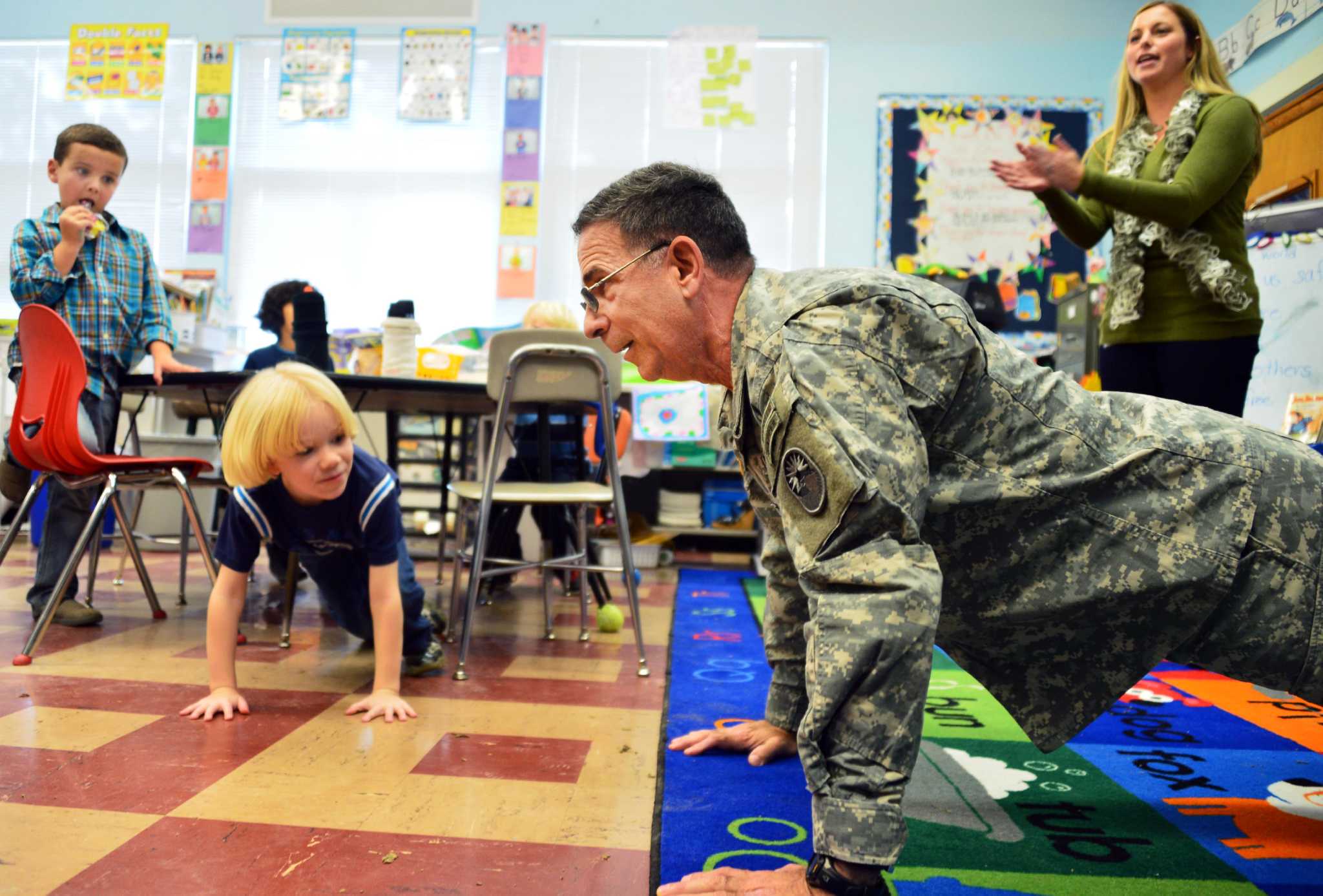 Photos: Veterans visit school