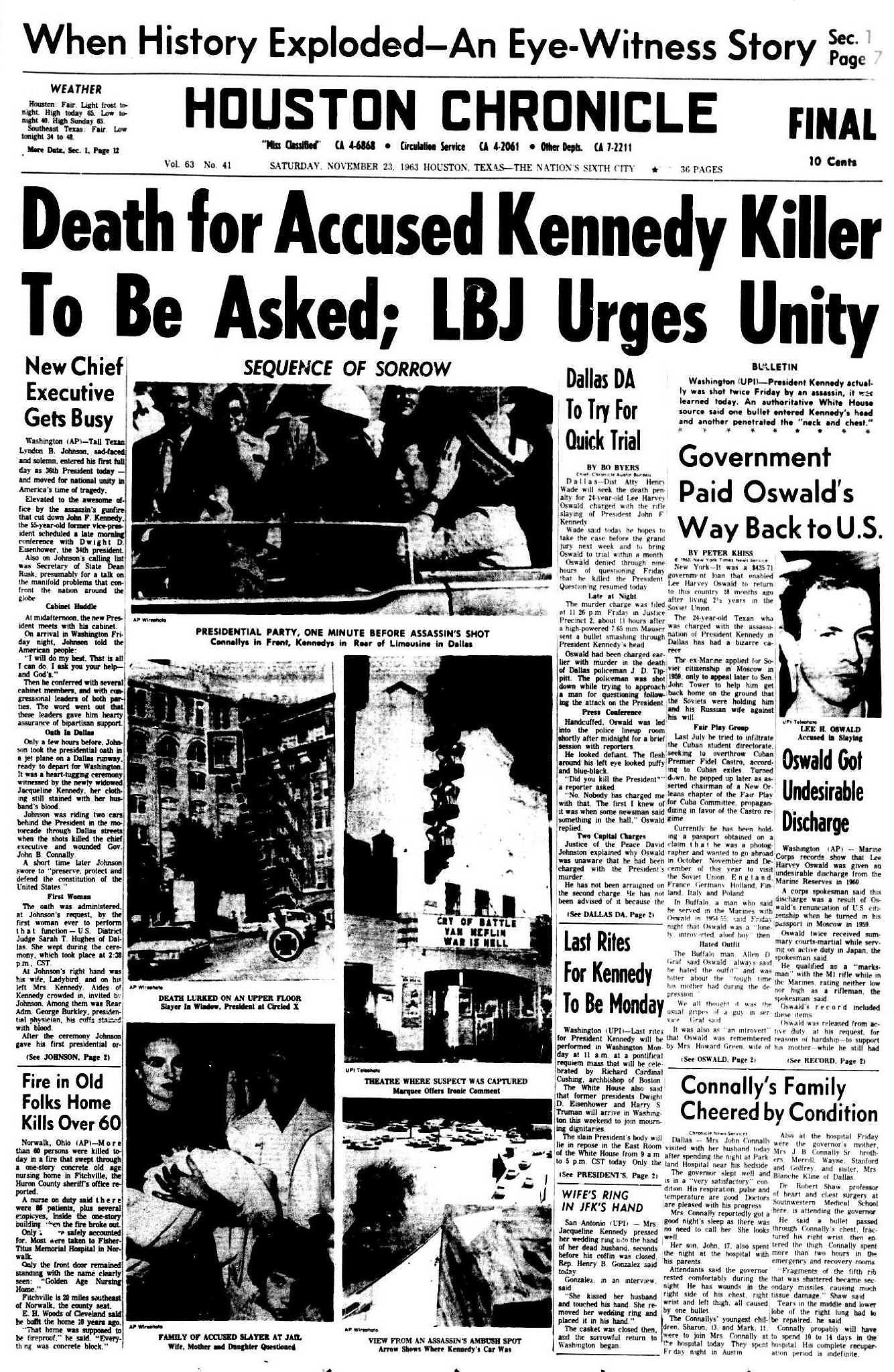 JFK assassination: front pages from 1963