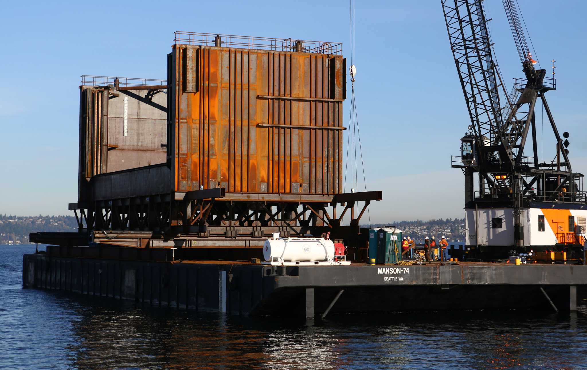 Tour of SR 520 floating bridge construction site