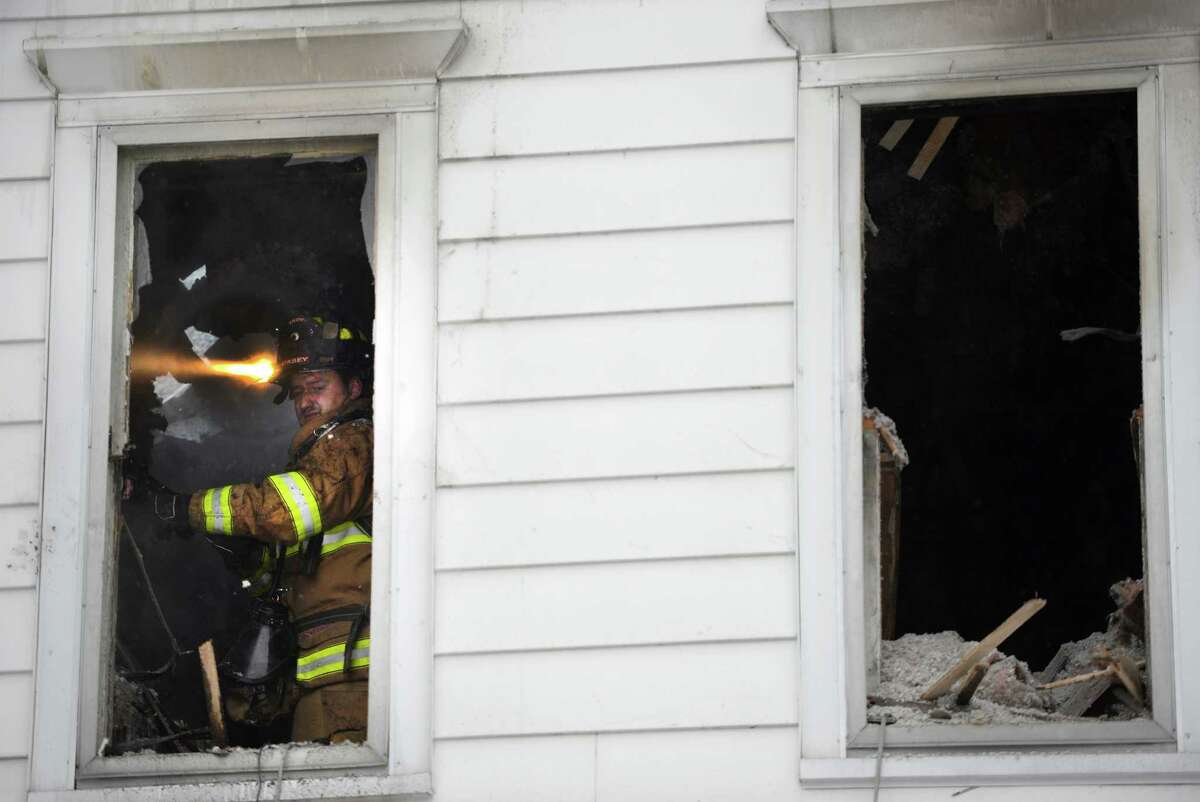 Firefighter struck by fixture