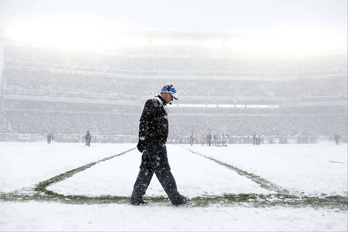 This is the most snow you'll ever see at an NFL game
