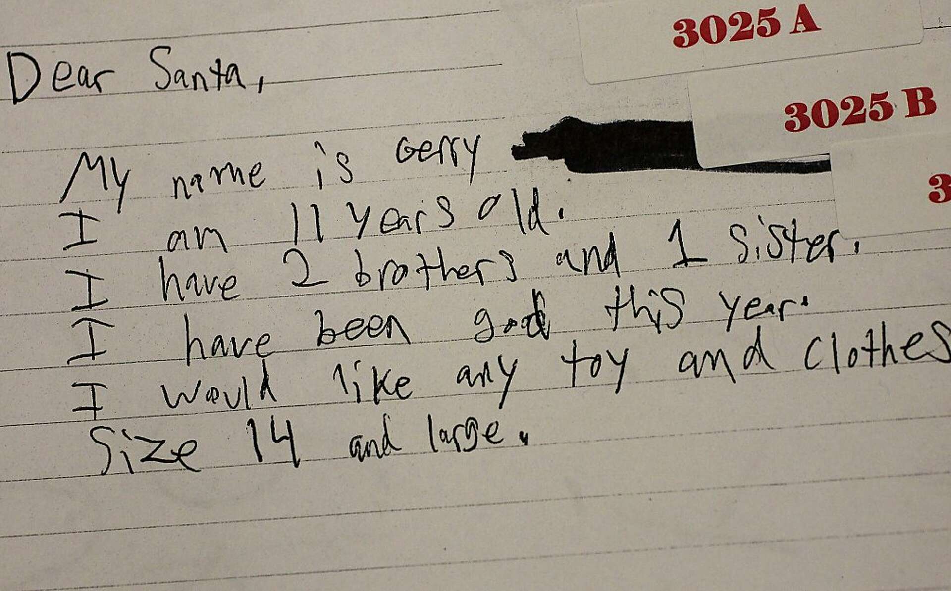 Many children asking Santa for bare essentials