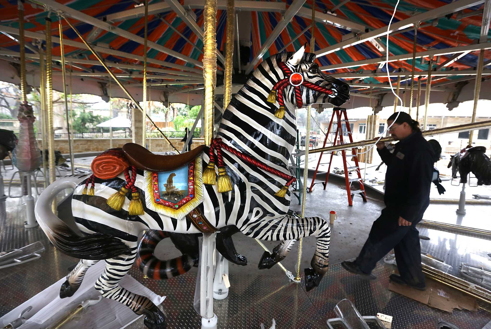 Zoo carousel installation begins