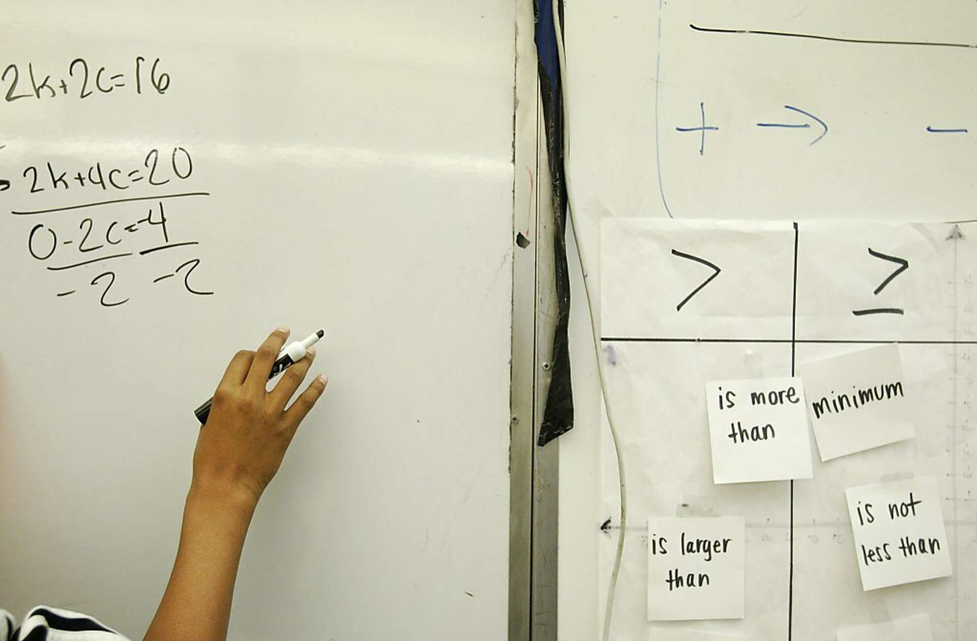 Number of major math changes for California students
