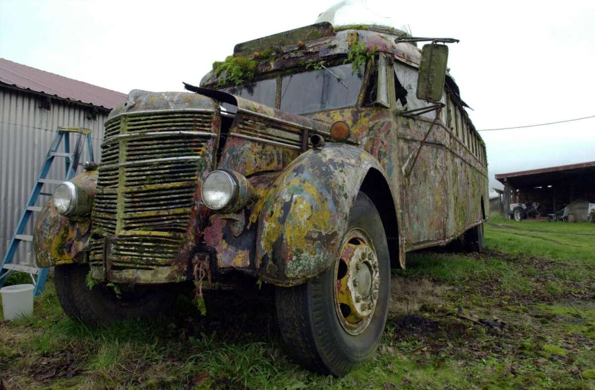 Ken Kesey's Furthur bus on new trip - to restoration