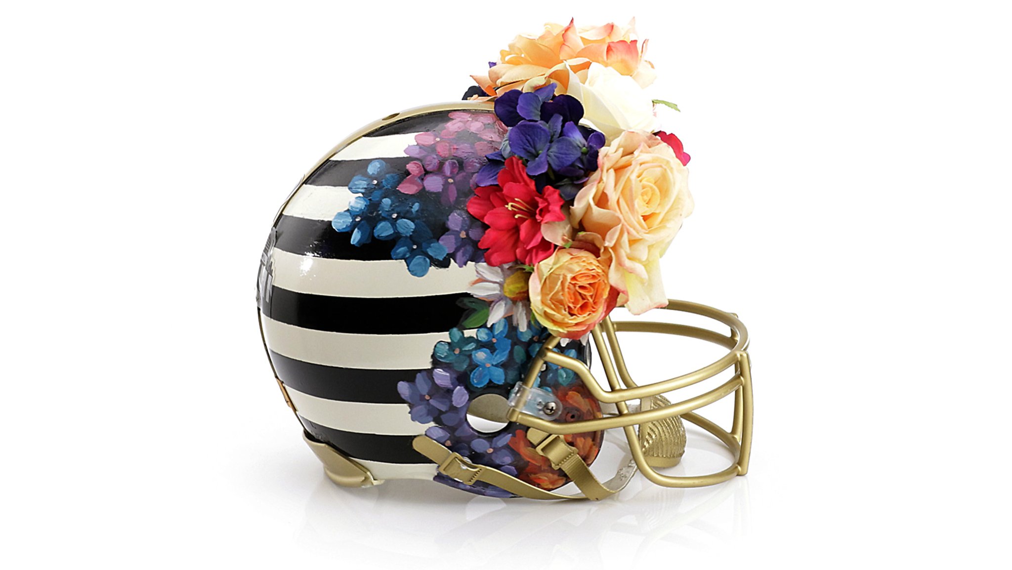 Super Bowl helmets make high fashion play