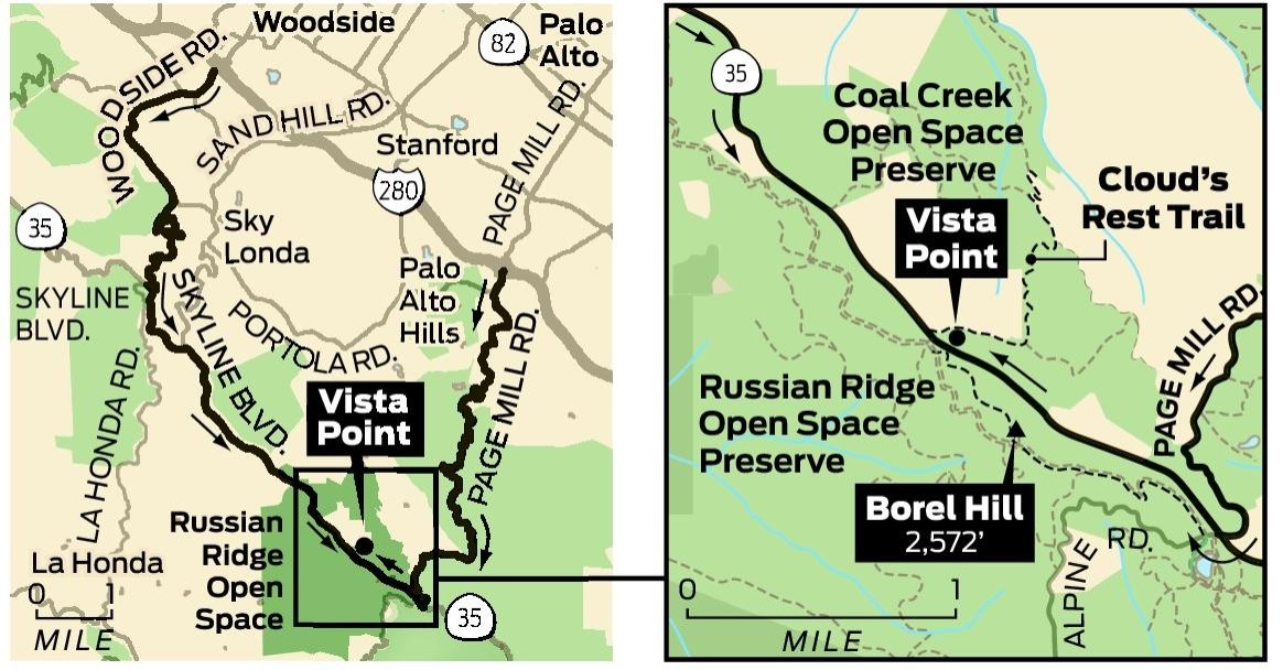 Caltrans Vista Point offers 3 scenic options