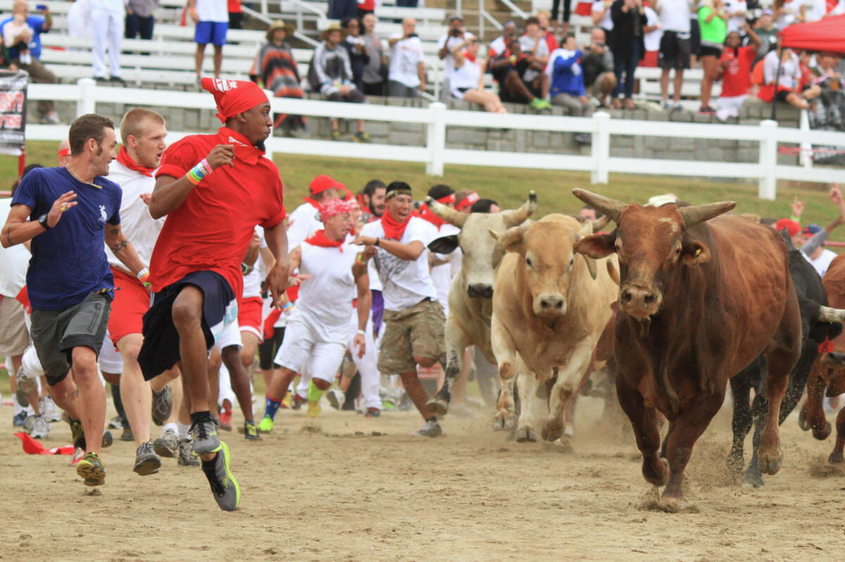 Great Bull Run participants live on the edge