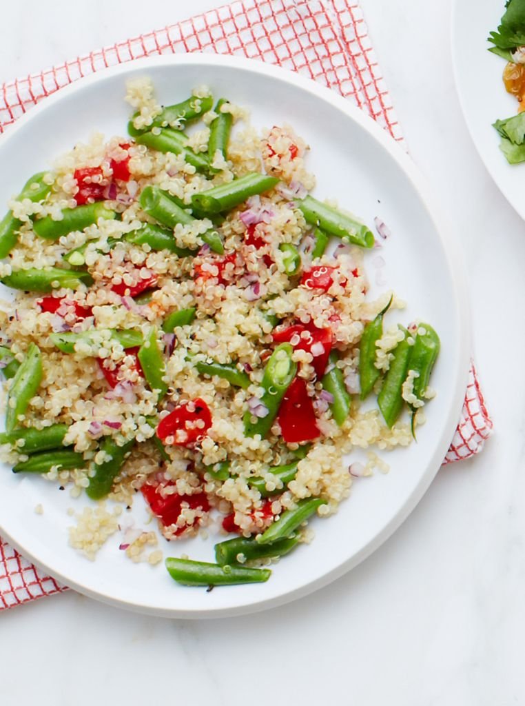 Recipe: Quinoa With Roasted Red Pepper, Green Beans and Red Onion