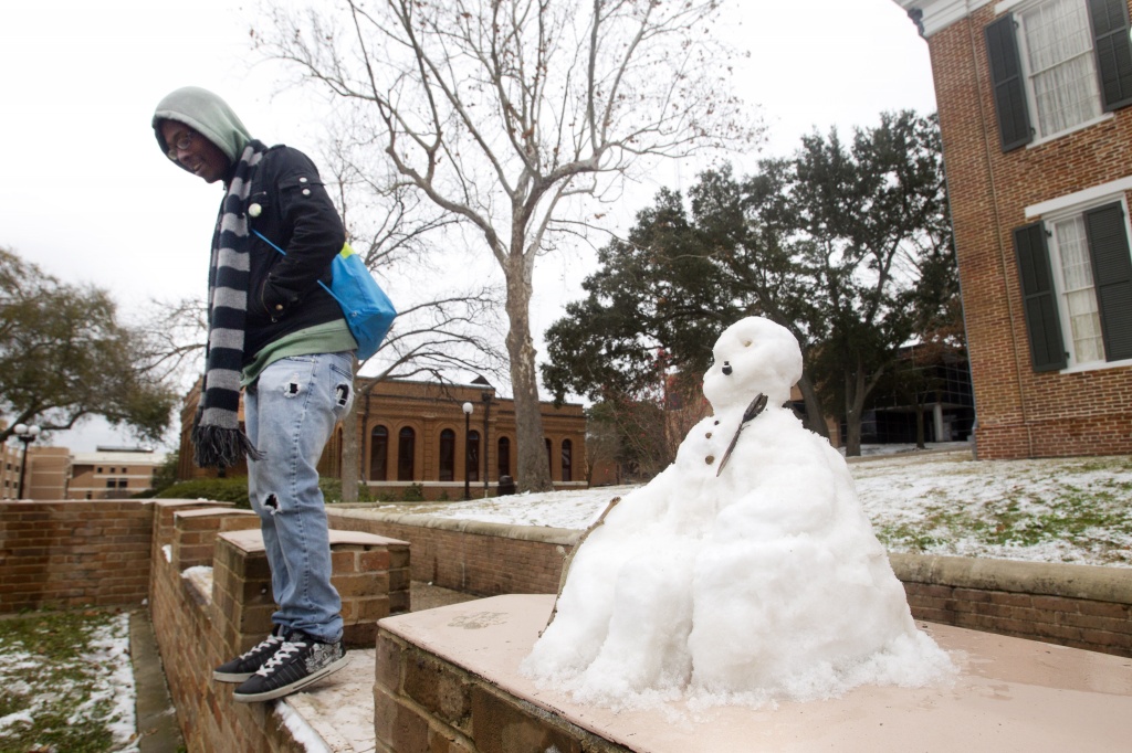 Snow at Sam Houston State University