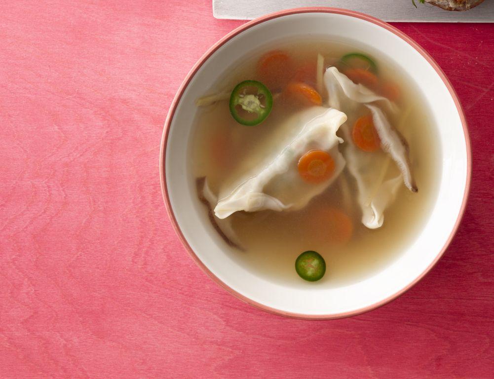 Recipe: Gingery Chicken and Pot Sticker Soup
