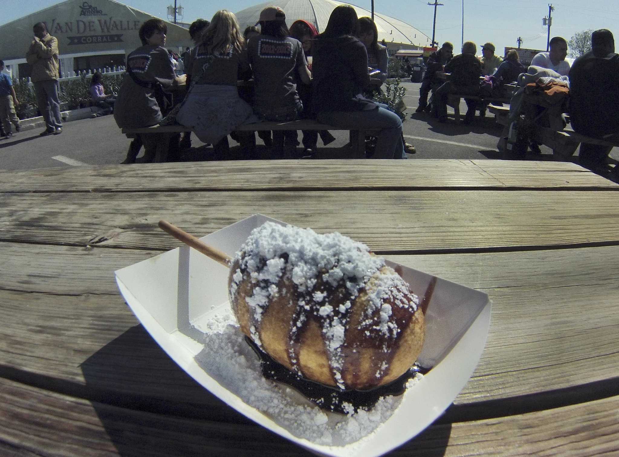 Rodeo offerings include fried bacon and gold medal wines